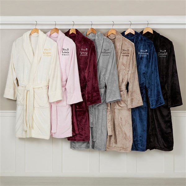 Bride Bling Wedding Embroidered Luxury Fleece Robes