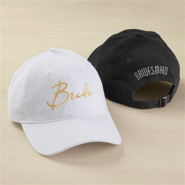 Modern Bridal Party Embroidered White Baseball Cap