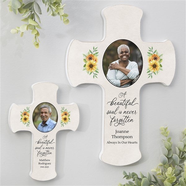Beautiful Soul Personalized Memorial Photo Cross - 8x12