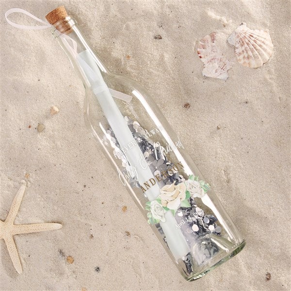Floral Anniversary Personalized Letter In A Bottle