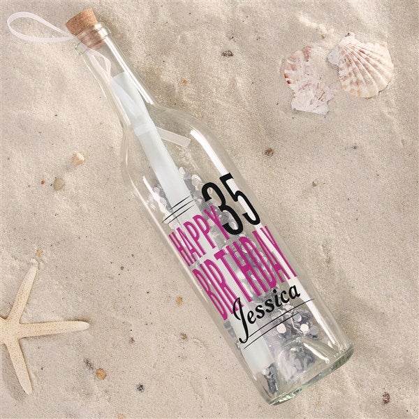 Vintage Birthday Personalized Letter In A Bottle