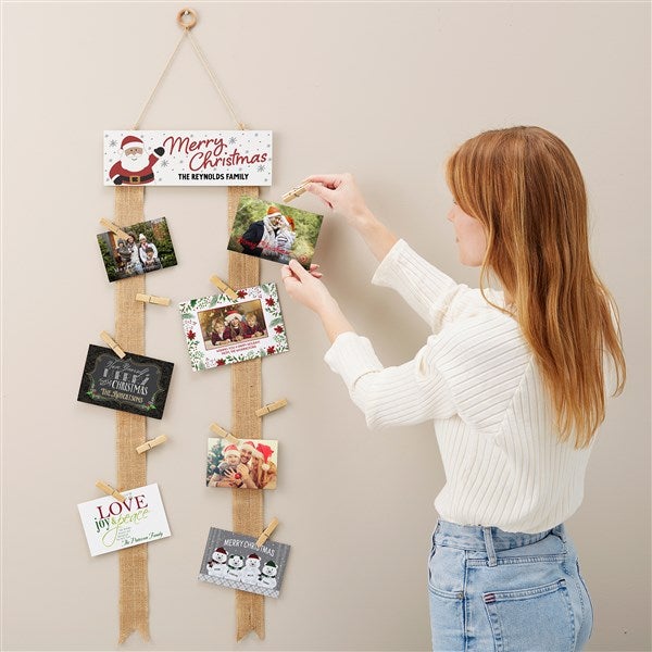 Santa Personalized Ribbon Christmas Card Holder