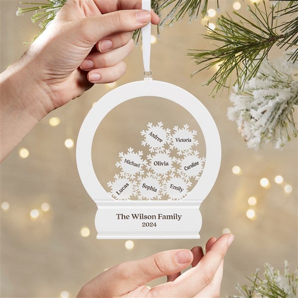 Holiday Snow Globe Personalized Family Wood Shaker Ornament