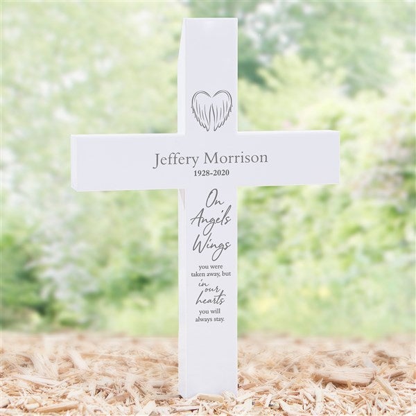 On Angel's Wings Personalized Solar Outdoor Garden Stake