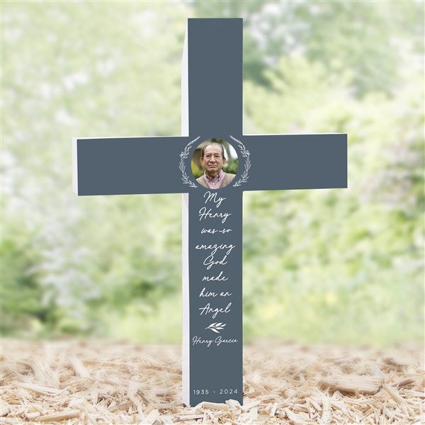 God Made An Angel Personalized Memorial Light Up Cross Garden Stake