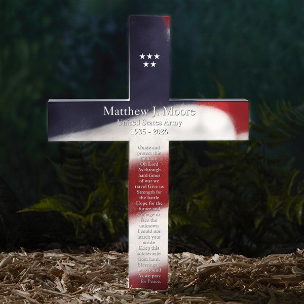 Soldiers Prayer Personalized Solar Outdoor Garden Stake