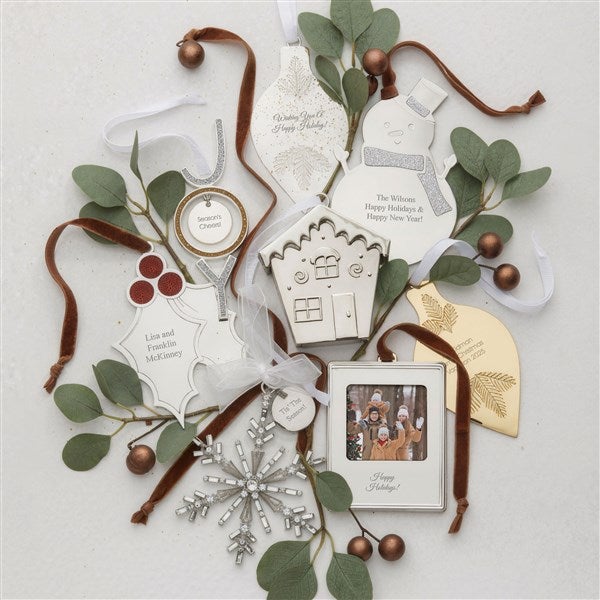 Engraved First Christmas Picture Frame Ornament
