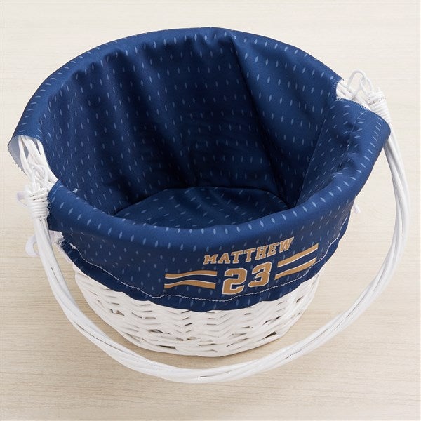 Sports Jersey Personalized Easter Basket - Natural Wicker