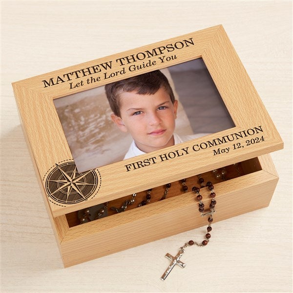 First Communion Compass Personalized Keepsake Box