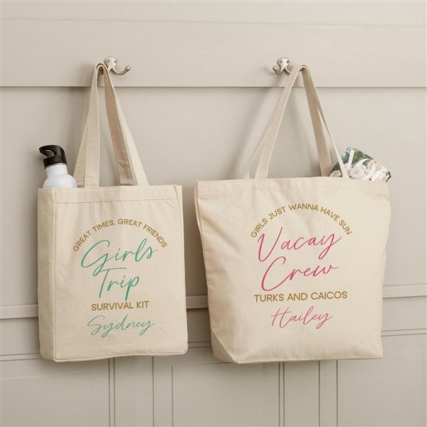 Girls Trip Personalized Canvas Tote Bags