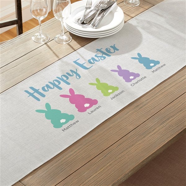 Pastel Easter Bunny Personalized Table Runner