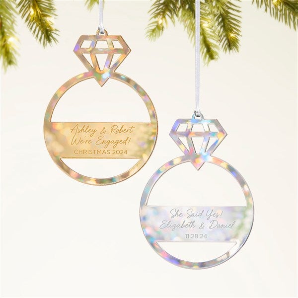 Engagement Ring Personalized Acrylic Ornament