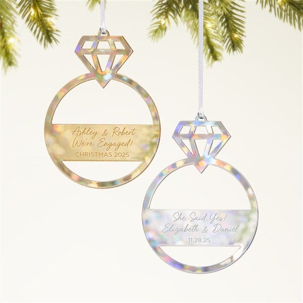 Engagement Ring Personalized Acrylic Ornament