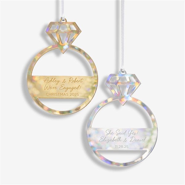 Engagement Ring Personalized Acrylic Ornament
