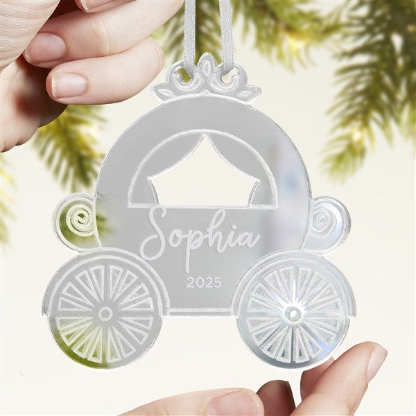 Princess Carriage Personalized Acrylic Ornament- Rose Gold