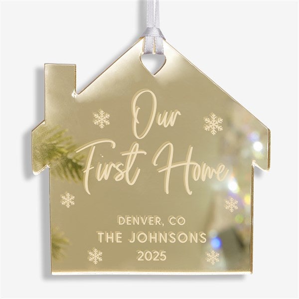 Our First Home Personalized Acrylic Ornament- Gold