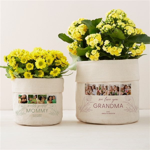 Her Memories Photo Collage Personalized Canvas Flower Planter