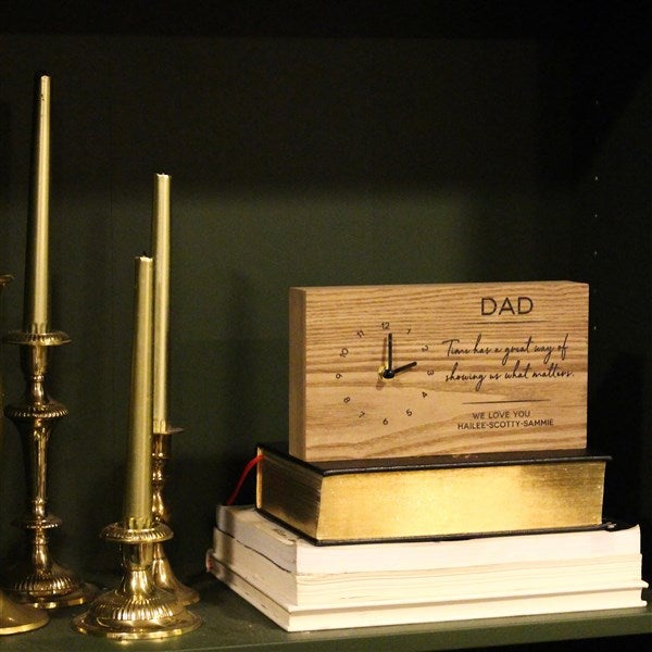 Message to Dad Personalized Wooden Clock