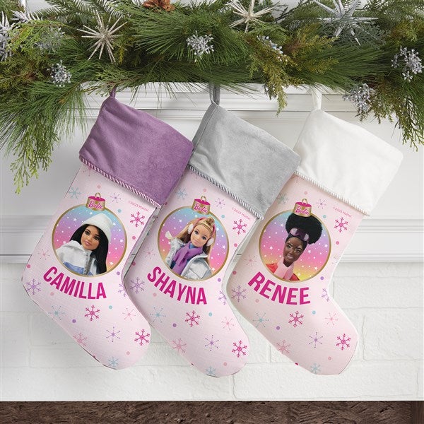 Merry & Bright Barbie Personalized Christmas Stockings