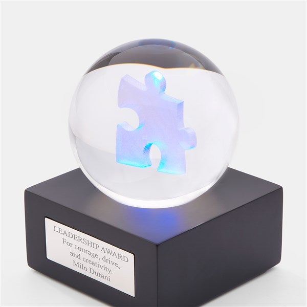 Engraved Lighted Puzzle Globe