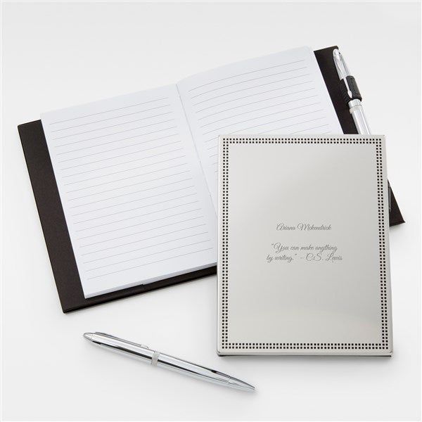 Engraved Silver Metal Journal