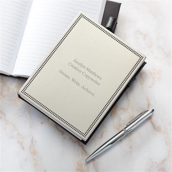 Engraved Silver Metal Journal