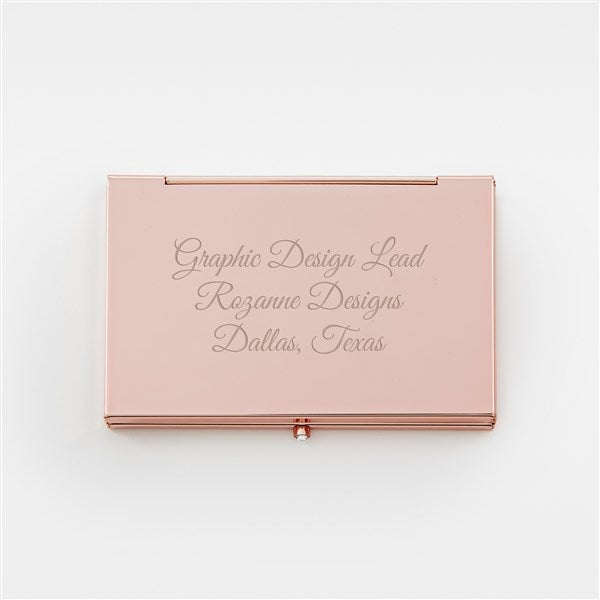 Engraved Rose Gold Leaves & Vines Card Case