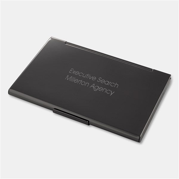 Engraved Gunmetal Step Design Card Case