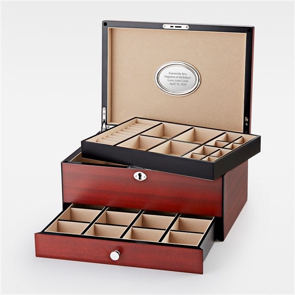 Engraved Matte Wood Jewelry Box