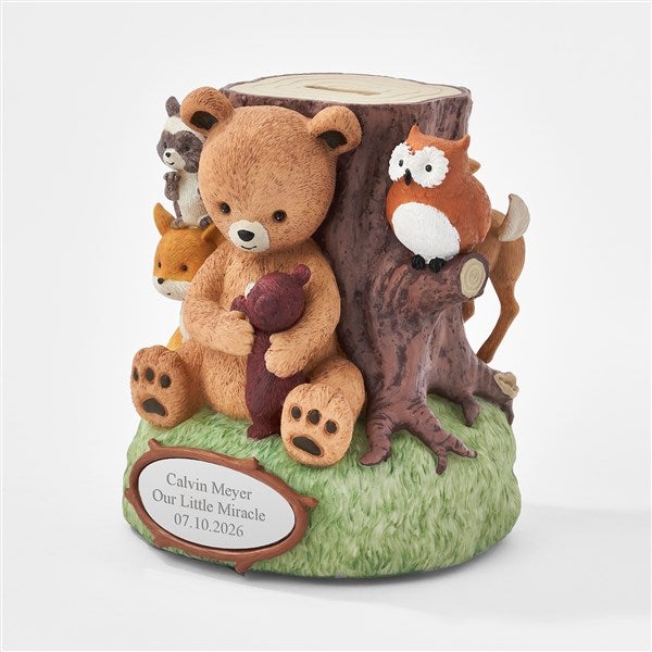 Engraved Woodland Animals Kids Bank
