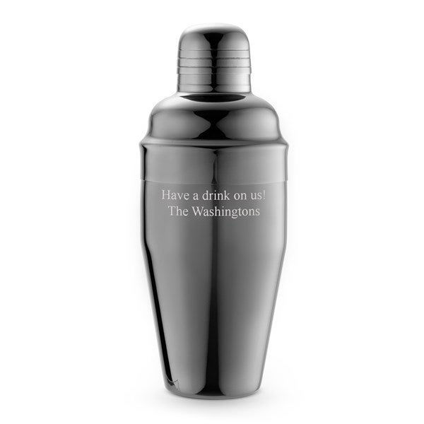 Entertaining Engraved Gunmetal Shaker Set