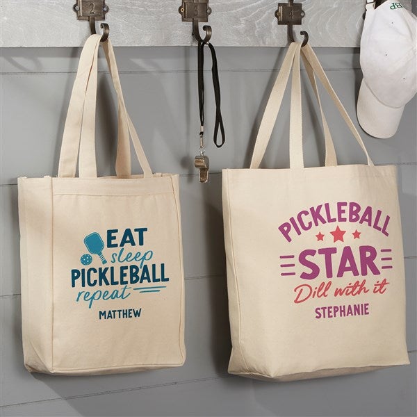 Pickleball Personalized Canvas Tote Bags