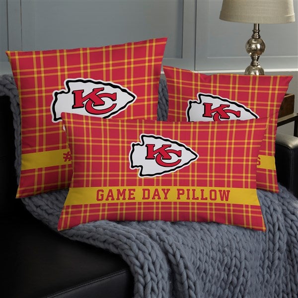 NFL Kansas City Chiefs Plaid Personalized Throw Pillow