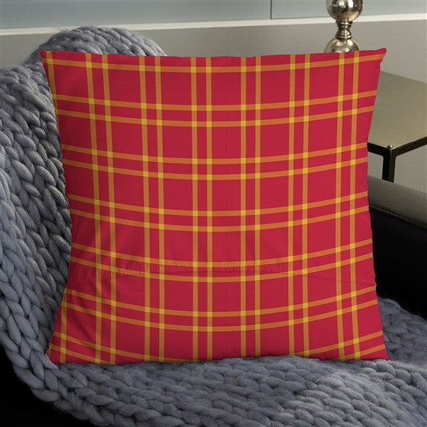 NFL Kansas City Chiefs Plaid Personalized Throw Pillow