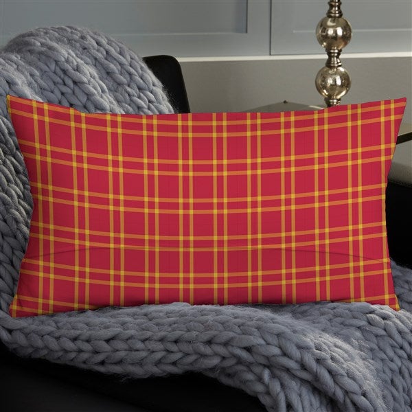 NFL Kansas City Chiefs Plaid Personalized Throw Pillow