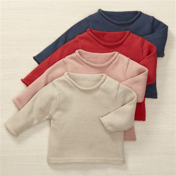 Birth Info Embroidered Baby Sweater