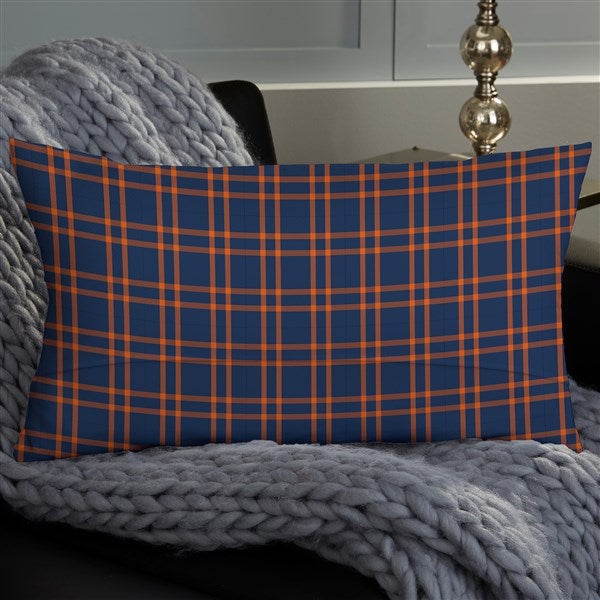 NFL Denver Broncos Plaid Personalized Throw Pillow