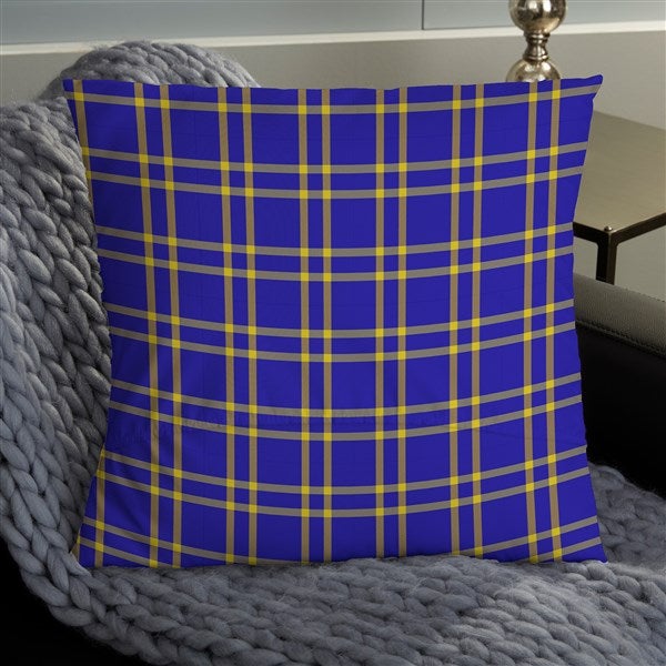 NFL Los Angeles Rams Plaid Personalized Throw Pillow