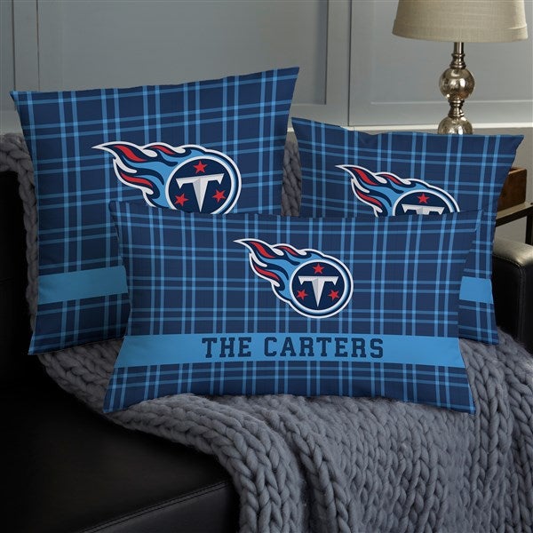 NFL Tennessee Titans Plaid Personalized Throw Pillow