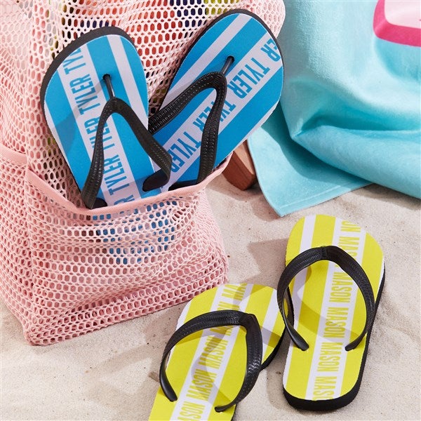 Classic Stripes Personalized Adult Flip Flops