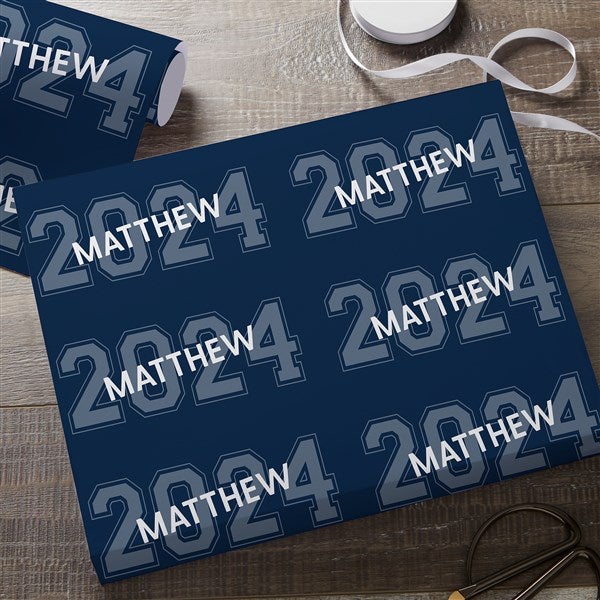 Collegiate Year Personalized Graduation Wrapping Paper Roll