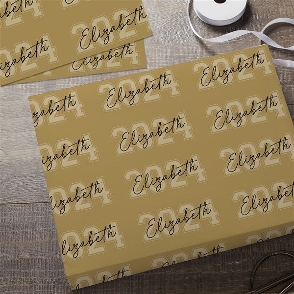 Collegiate Year Personalized Graduation Wrapping Paper
