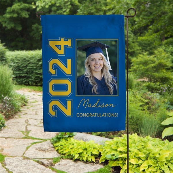 Collegiate Year Personalized Photo Graduation Garden Flag