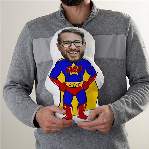 Superhero Dad Personalized Photo Character Throw Pillow