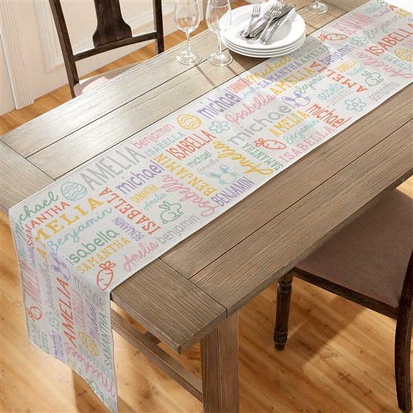 Easter Repeating Name Personalized Table Runner