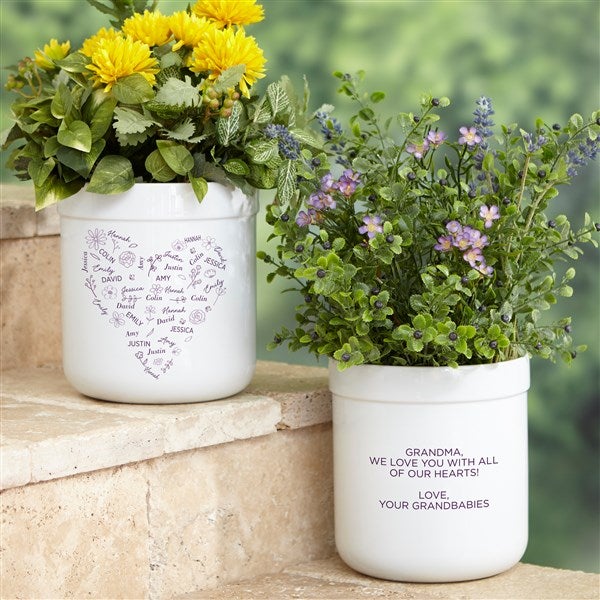 Blooming Heart Personalized Outdoor Flower Pot
