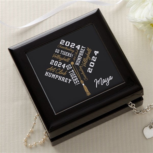 Repeating School Memories Personalized Graduation Jewelry Box
