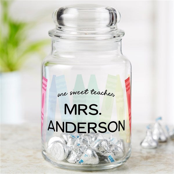 Color Crayon Personalized Glass Candy Jar