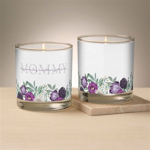 Floral Love for Mom Personalized Glass Candle 8oz