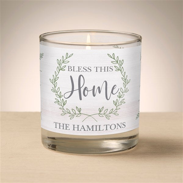 Religious Blessing Personalized Glass Candle